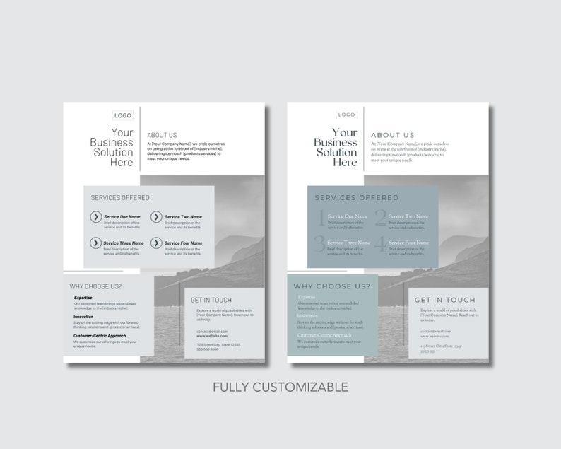 Corporate One-pager Template | Business Summary Page | Modern Clean ...