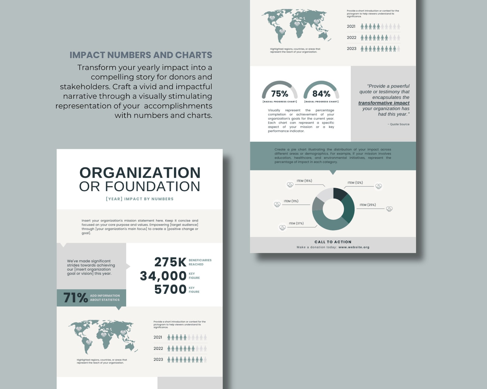 Impact by Numbers Infographic Template | Nonprofit Infographic | End of ...