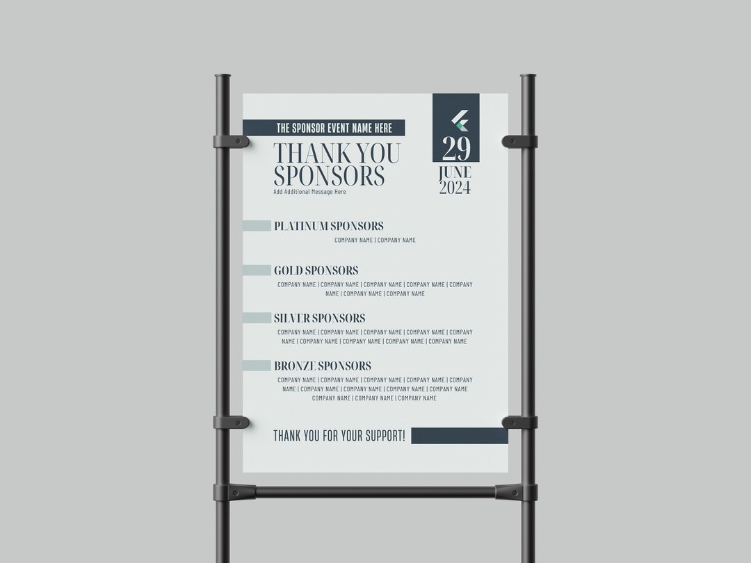 Event Sponsors Sign | Customizable Canva Template | 24x36in - Etsy