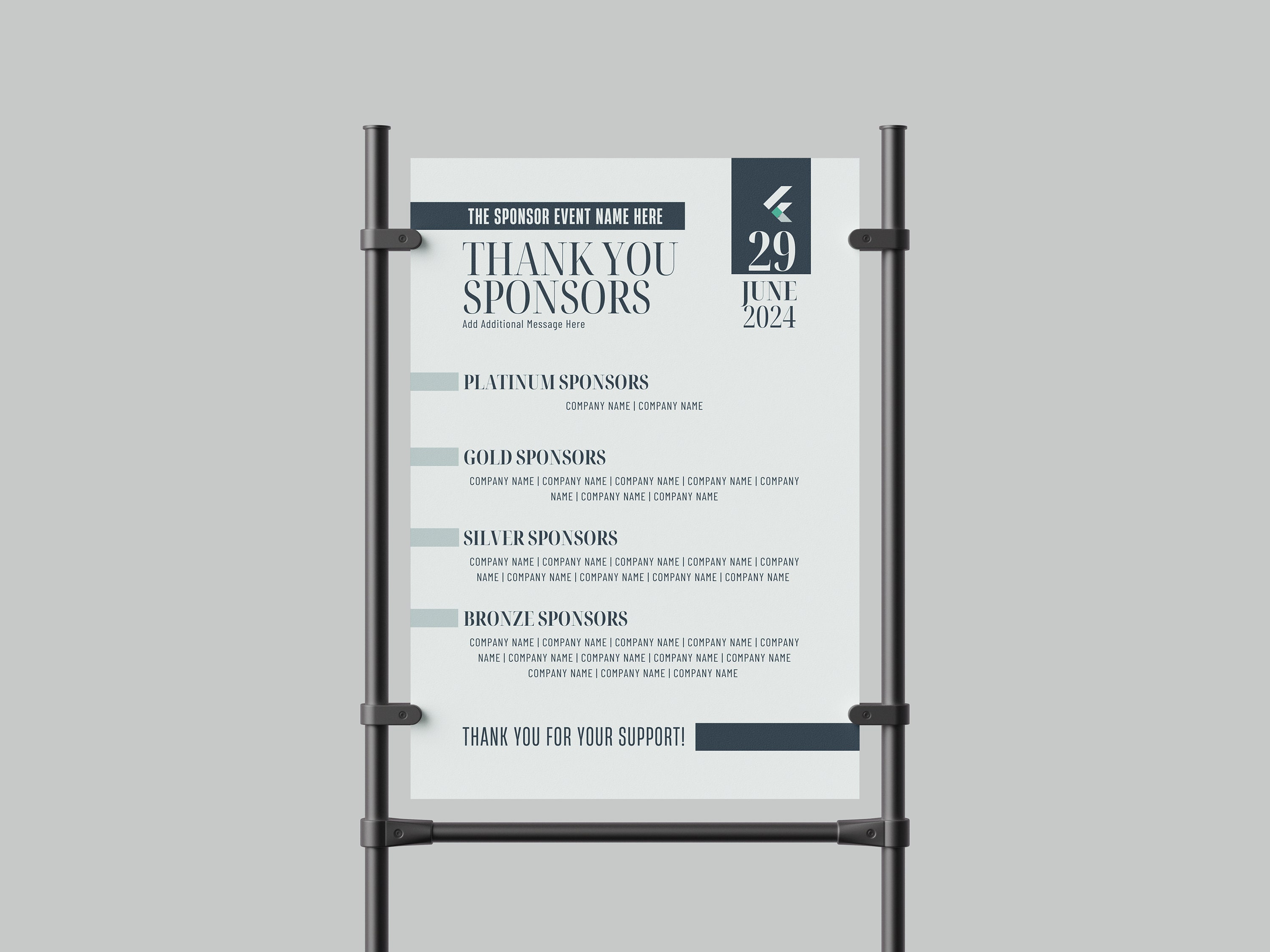 Event Sponsors Sign | Customizable Canva Template | 24x36in - Etsy