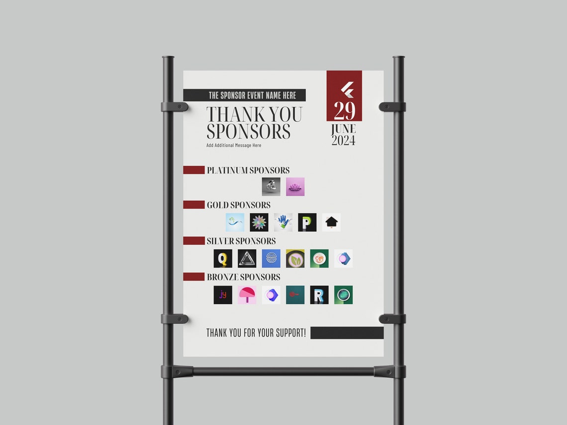 Event Sponsors Sign | Customizable Canva Template | 24x36in - Etsy