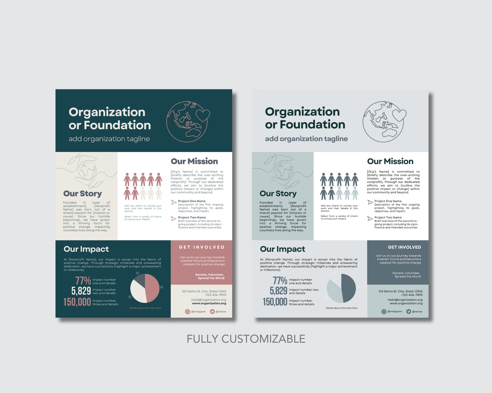 Nonprofit Organization One Pager | Editable Infographic | Nonprofit ...