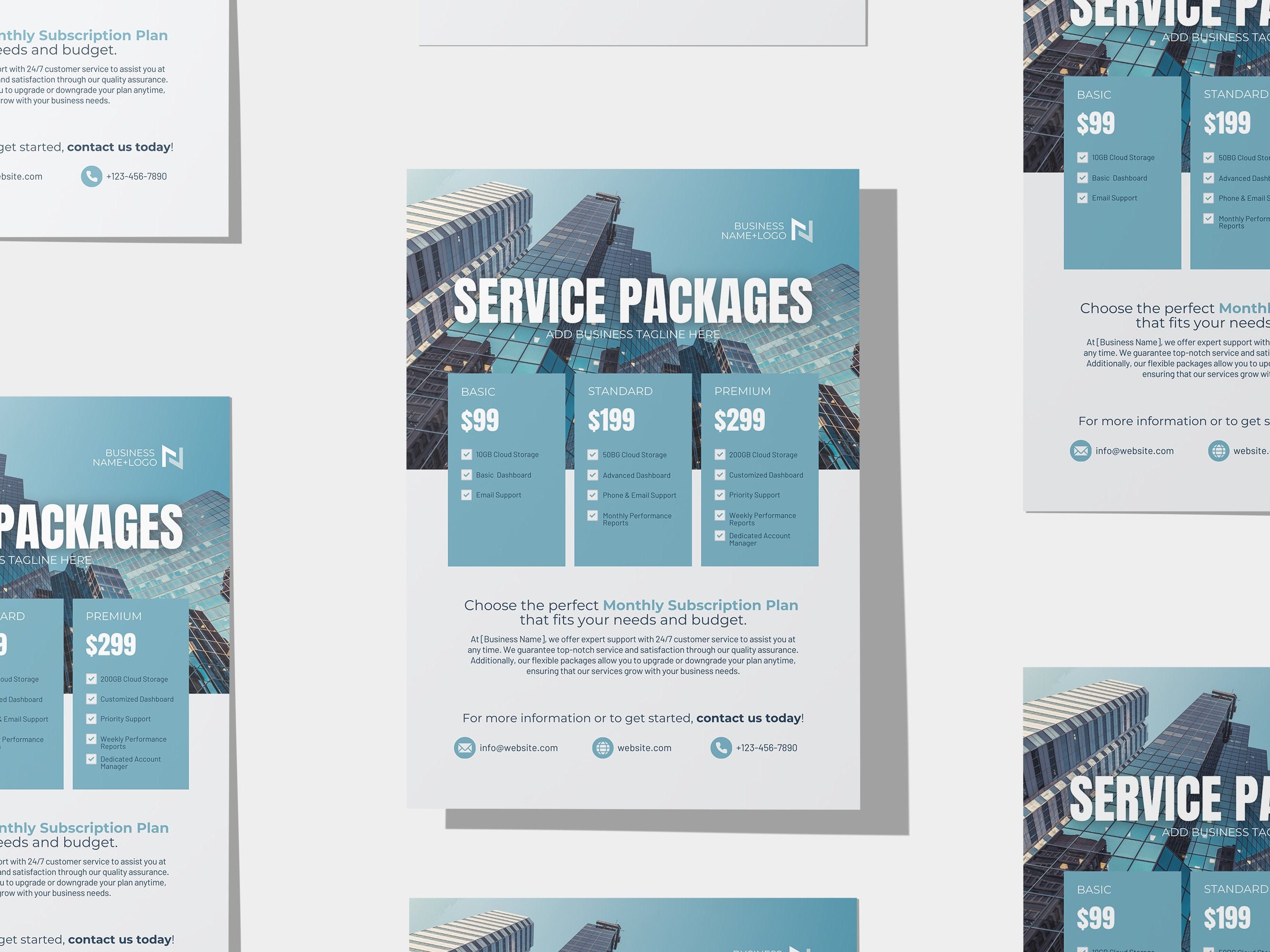 Service Price Packages Flyer Template | Customizable Pricing Table ...