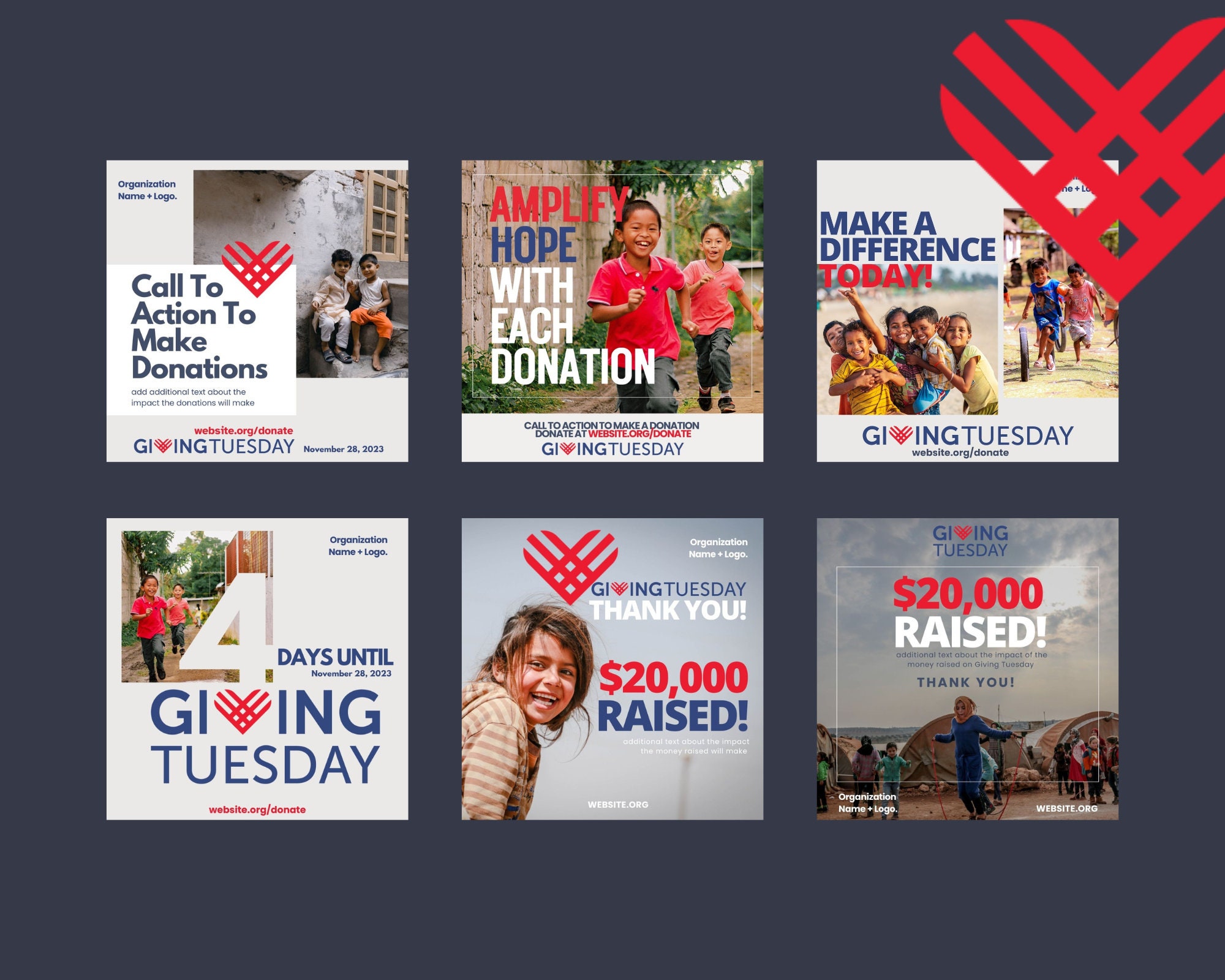 Customizable Giving Tuesday Social Media Template for Nonprofits ...