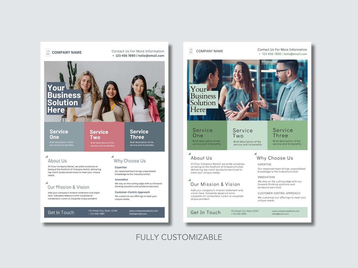 Corporate One-pager Template | Business Summary Page | Modern Clean ...