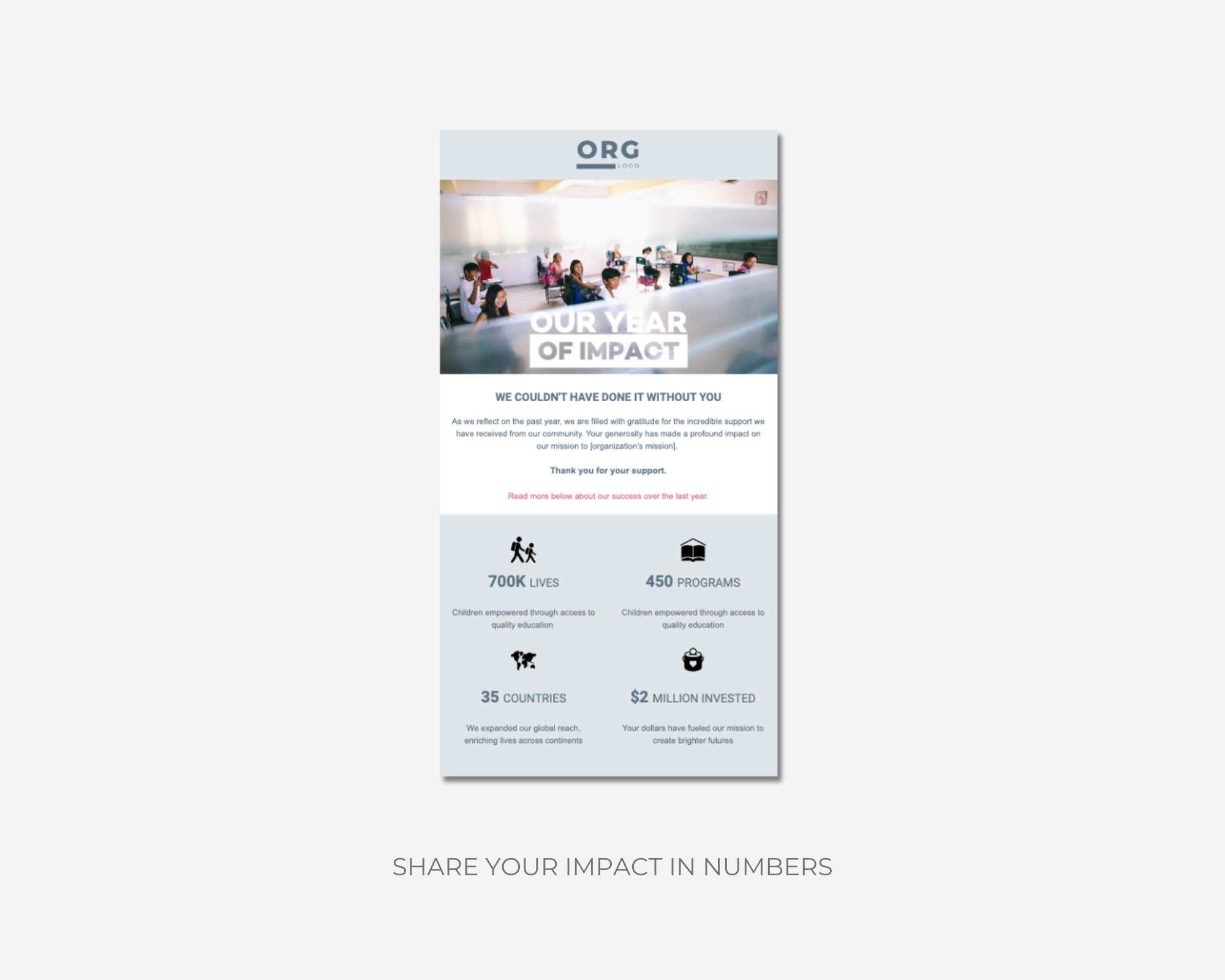Nonprofit Impact Mailchimp Template | Email Template | Ready-made ...