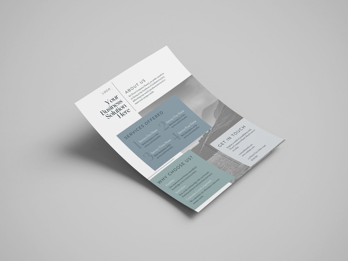 Corporate One-pager Template | Business Summary Page | Modern Clean ...