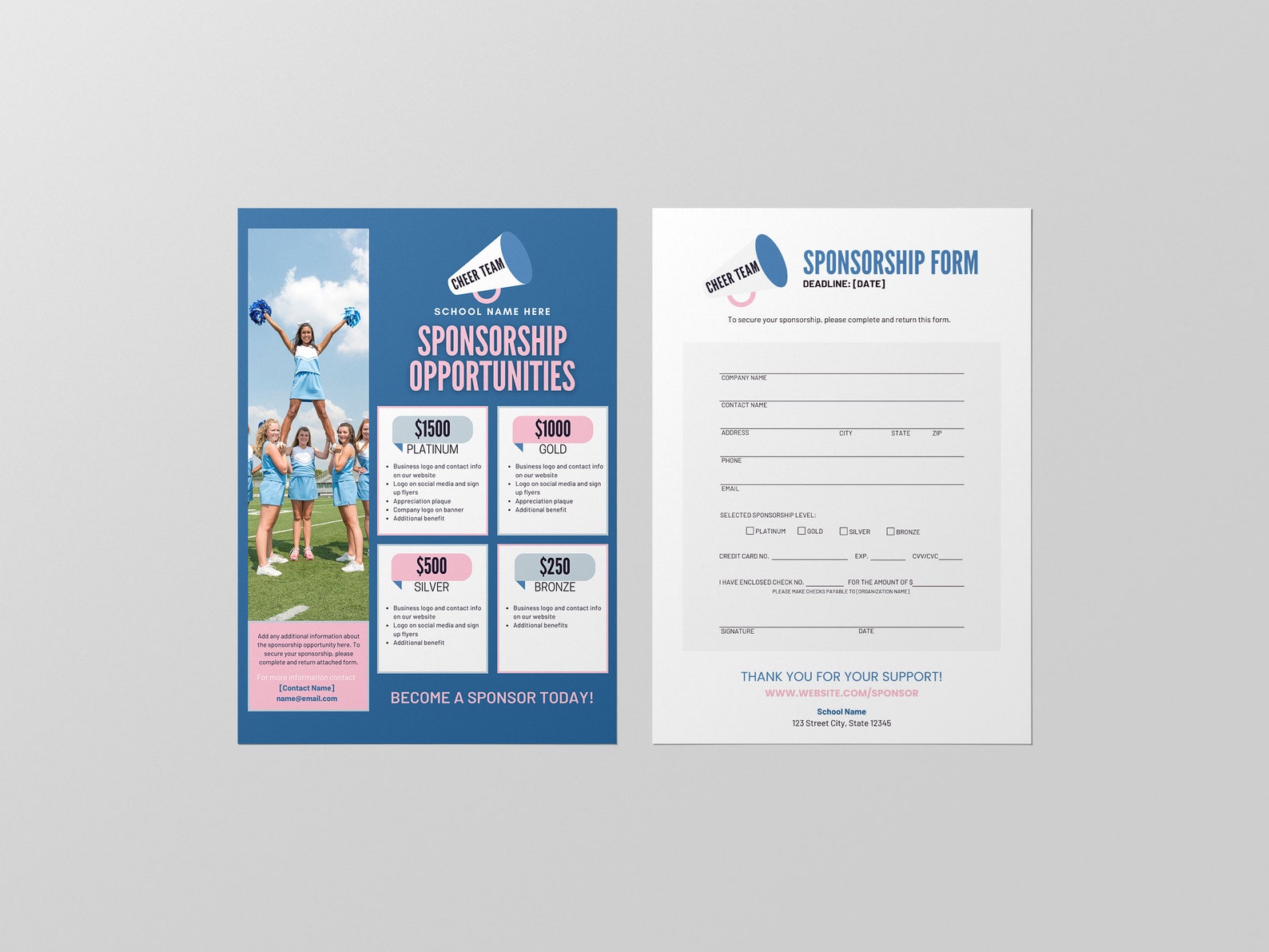 Cheer Sponsorship | Cheerleading Sponsorship Package Template ...