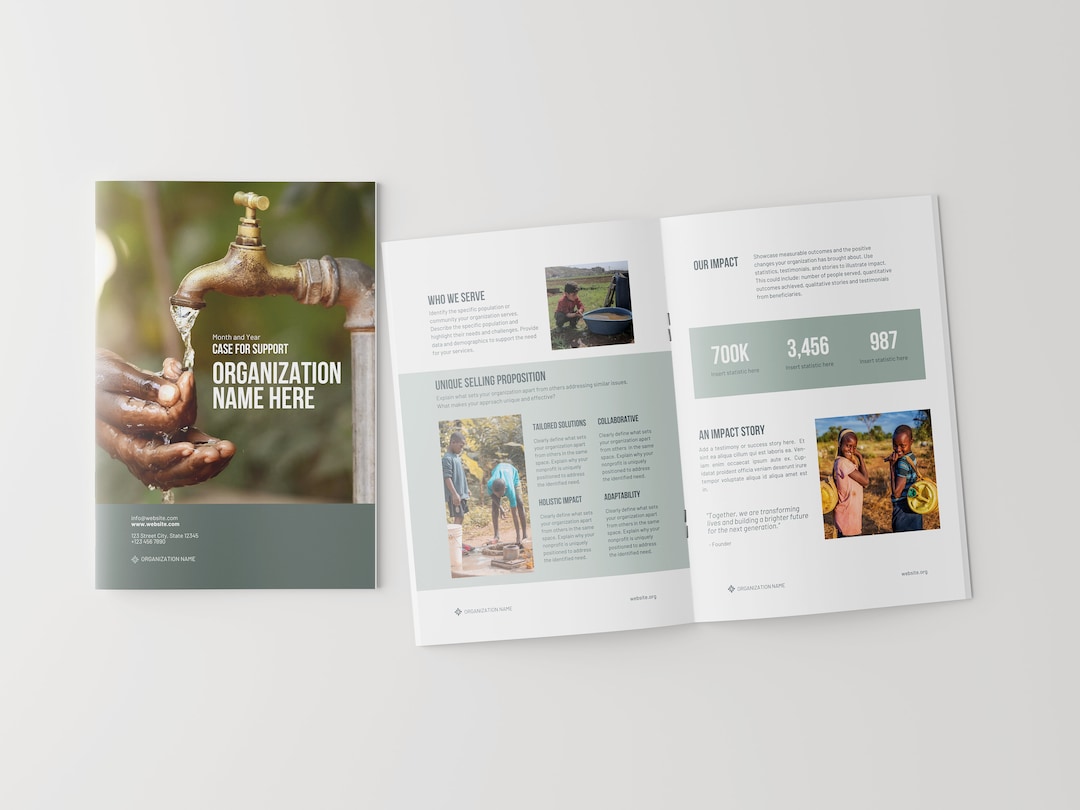 Nonprofit Case for Support Template | Fundraising Proposal | Charity ...