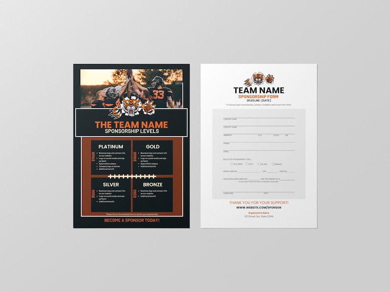 Football Sponsorship | Sports Team Sponsorship Package Template ...