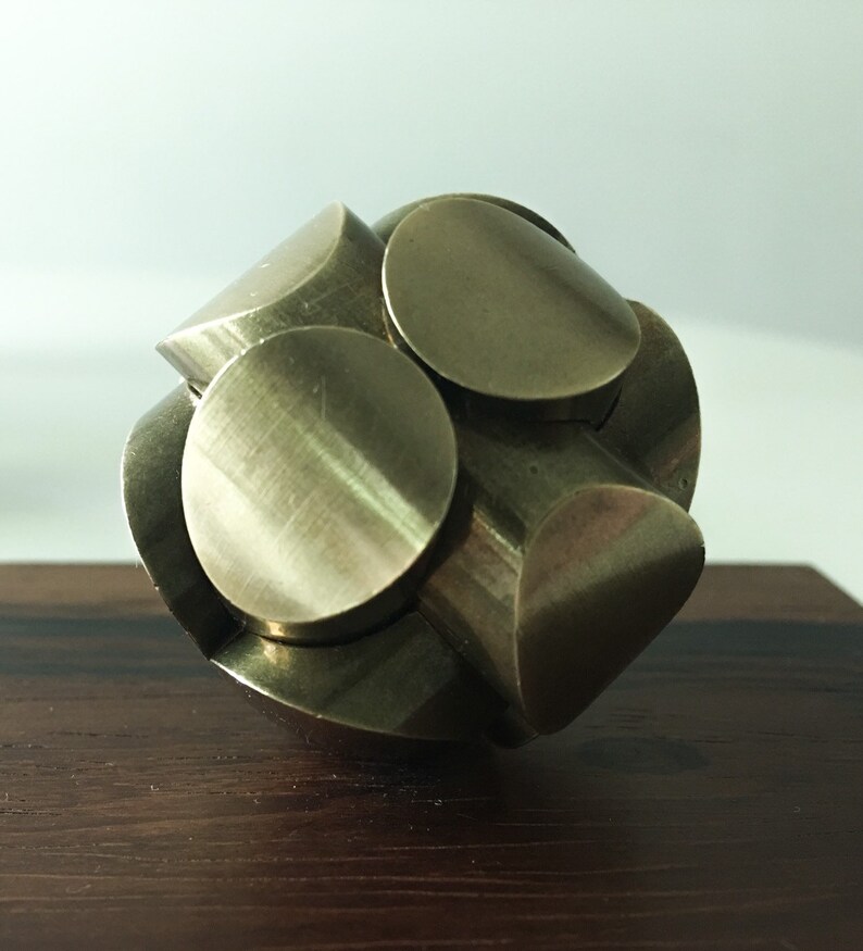 Brass Puzzle by Charles Perry Sculpture Signed 1960s - Etsy