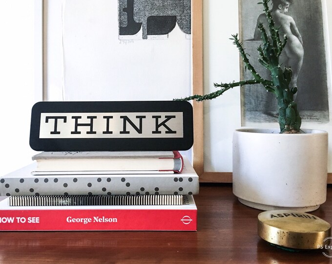 IBM THINK Sign Plaque Pop Irony Art Gloss Black Paul Rand - Etsy