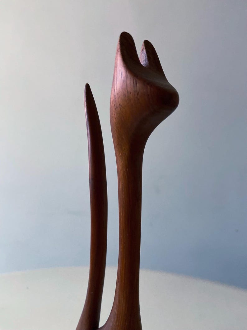 Rare Arne Basse Teak Cat Vintage Mid-century Abstract Denmark Carved - Etsy