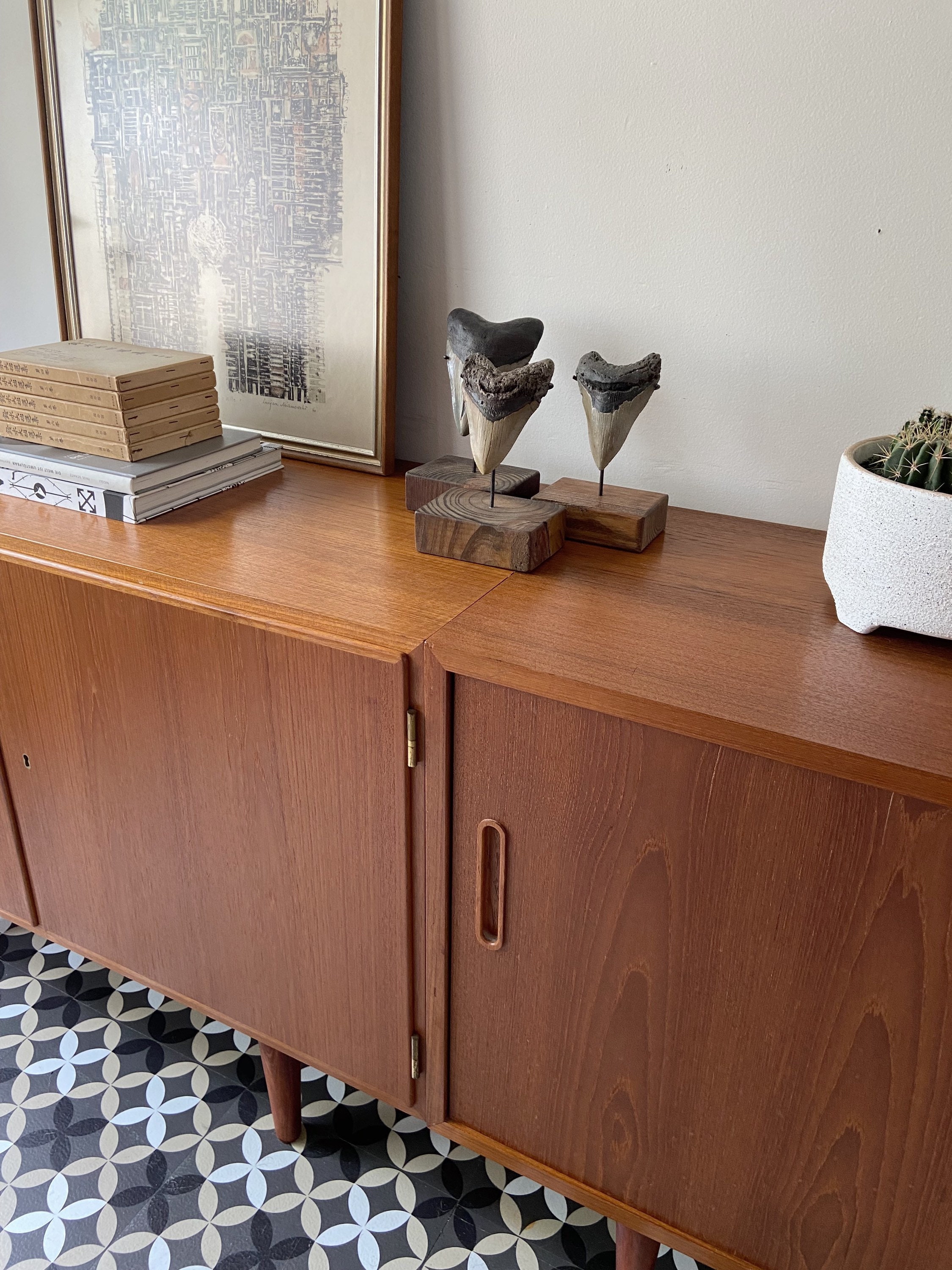Extra Long Credenza Set Tandem Recessed Pull Vintage Mid | Etsy