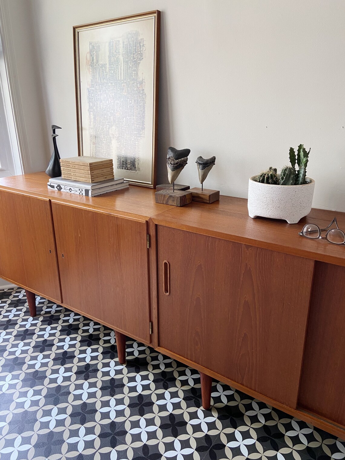 Extra Long Credenza Set Tandem Recessed Pull Vintage Mid | Etsy