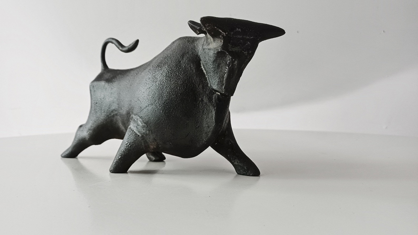LARGE Cast Iron Charging Toro Bull Picasso Manner Figure Sculpture ...