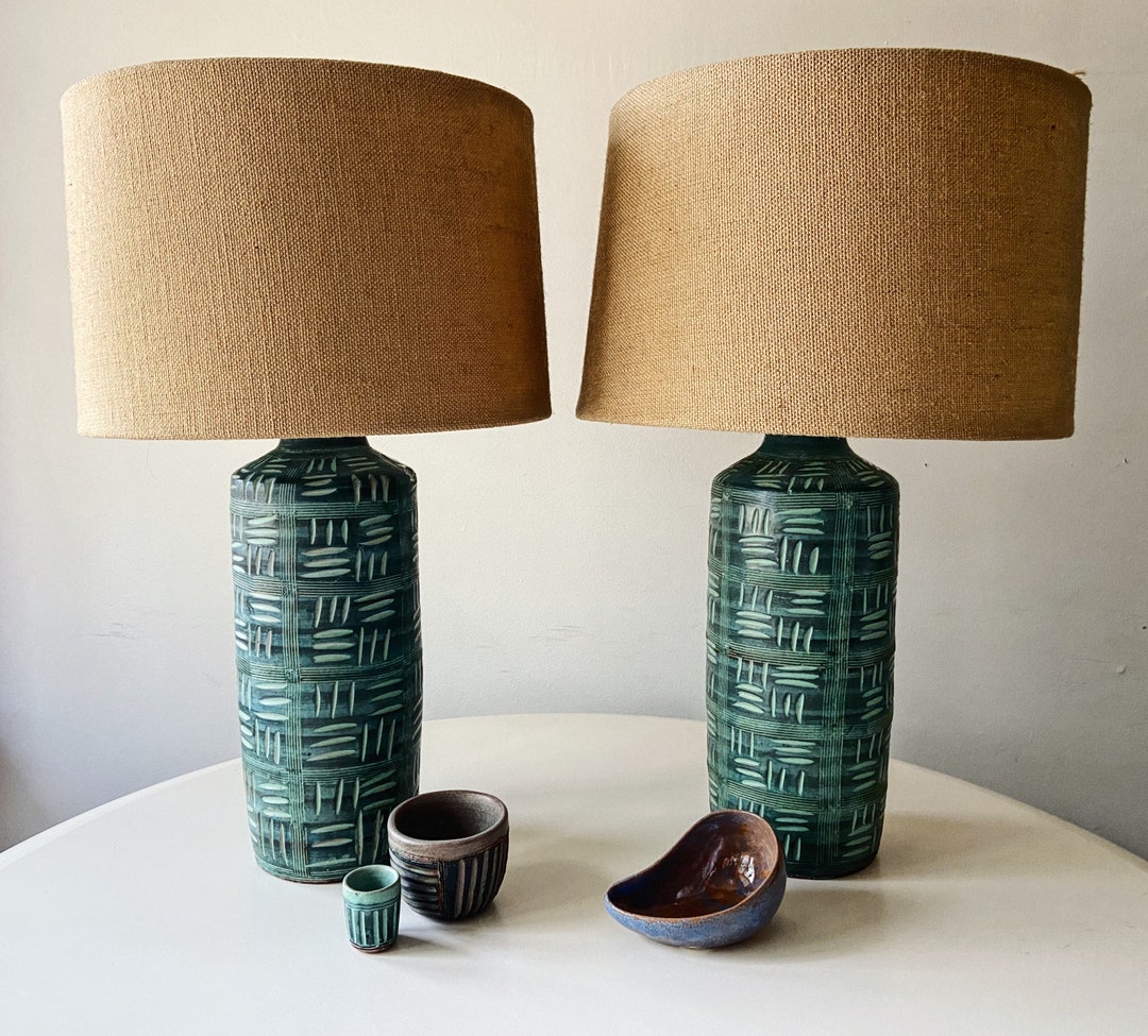 Outstanding Hal Lasky Puerto Rican Pottery Corp Lamps Handmade ...