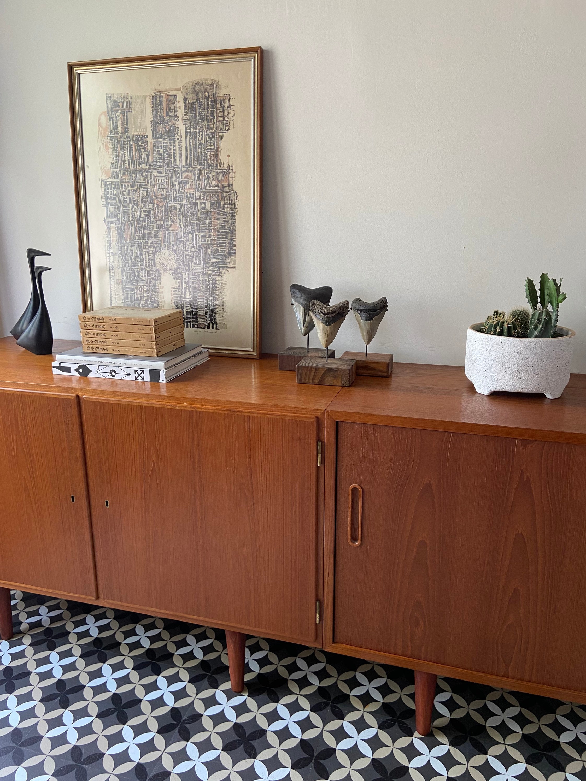 Extra Long Credenza Set Tandem Recessed Pull Vintage Mid | Etsy