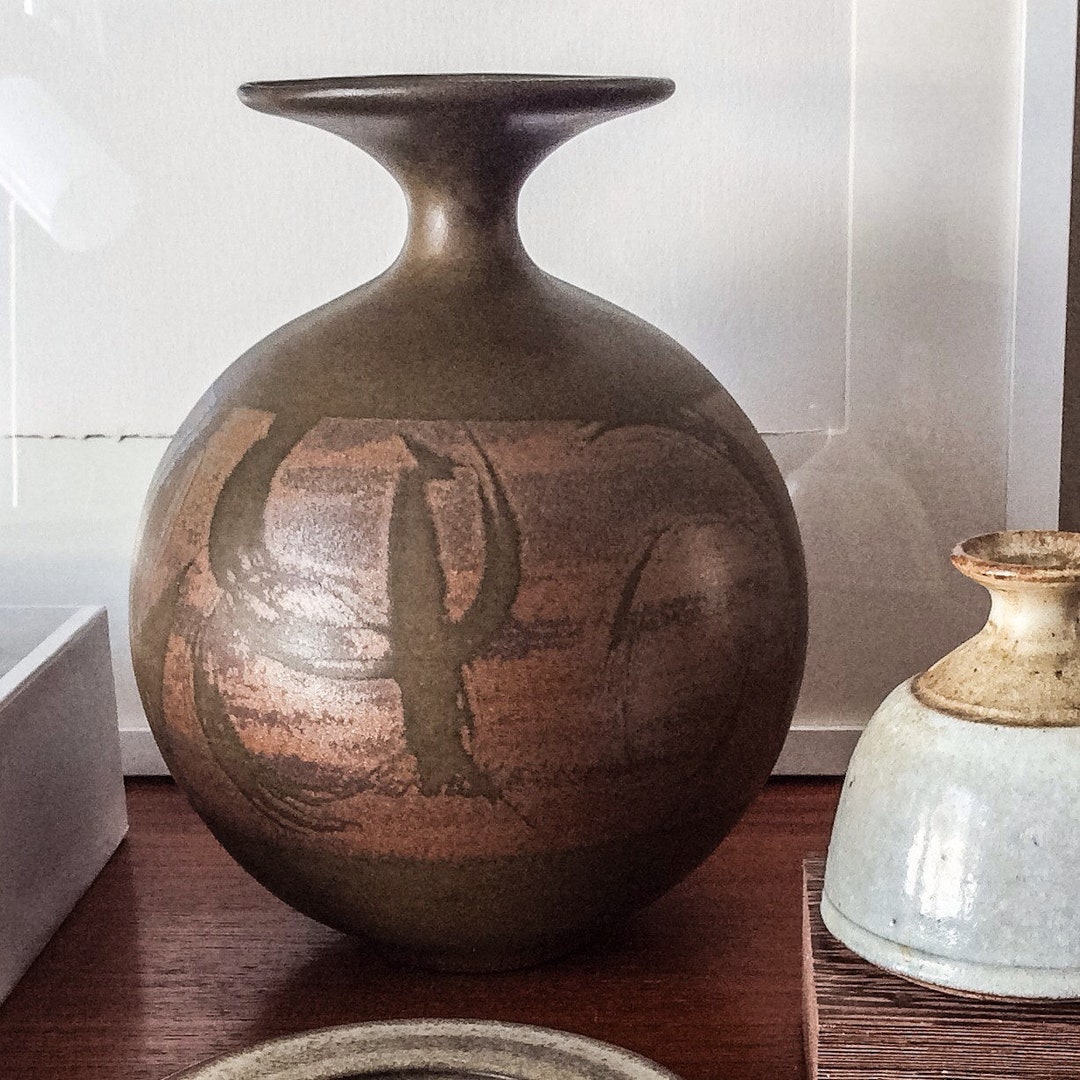 Large California Pottery Sphere Vase by SDW Designs West Raul Coronel ...