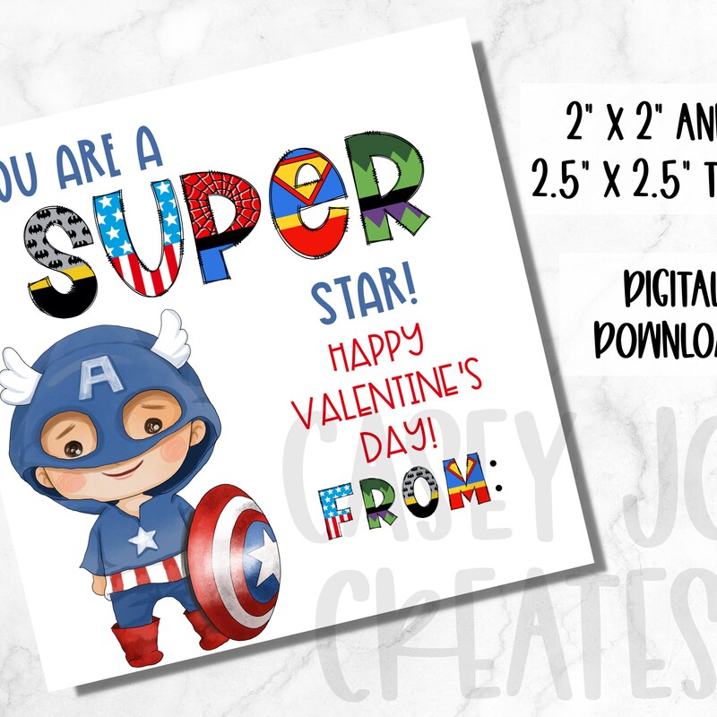 Superhero Valentine - Etsy