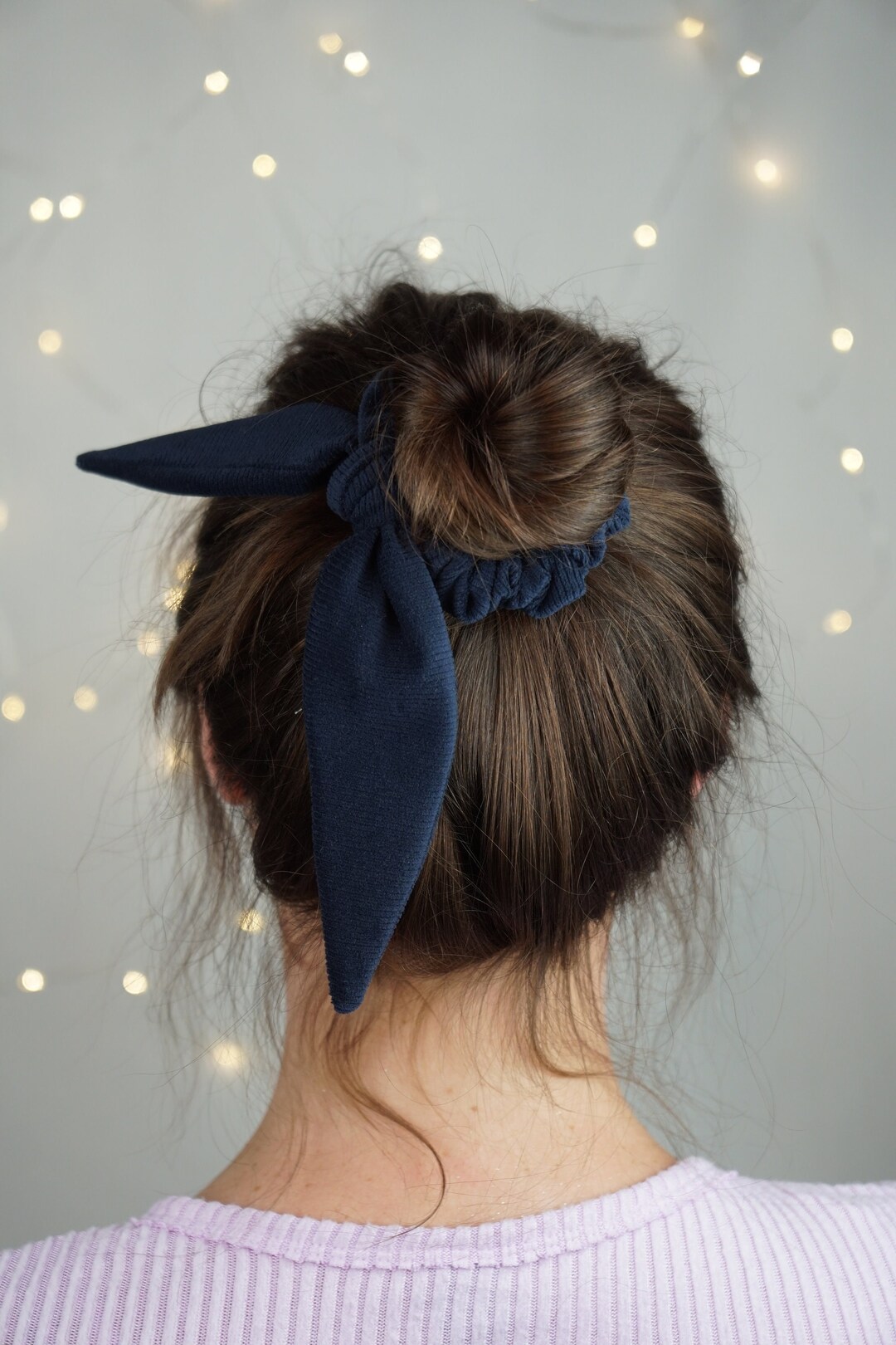 Skinny Scrunchie With Long Bunny Ear Bows Super Soft Ribbed Velvet ...