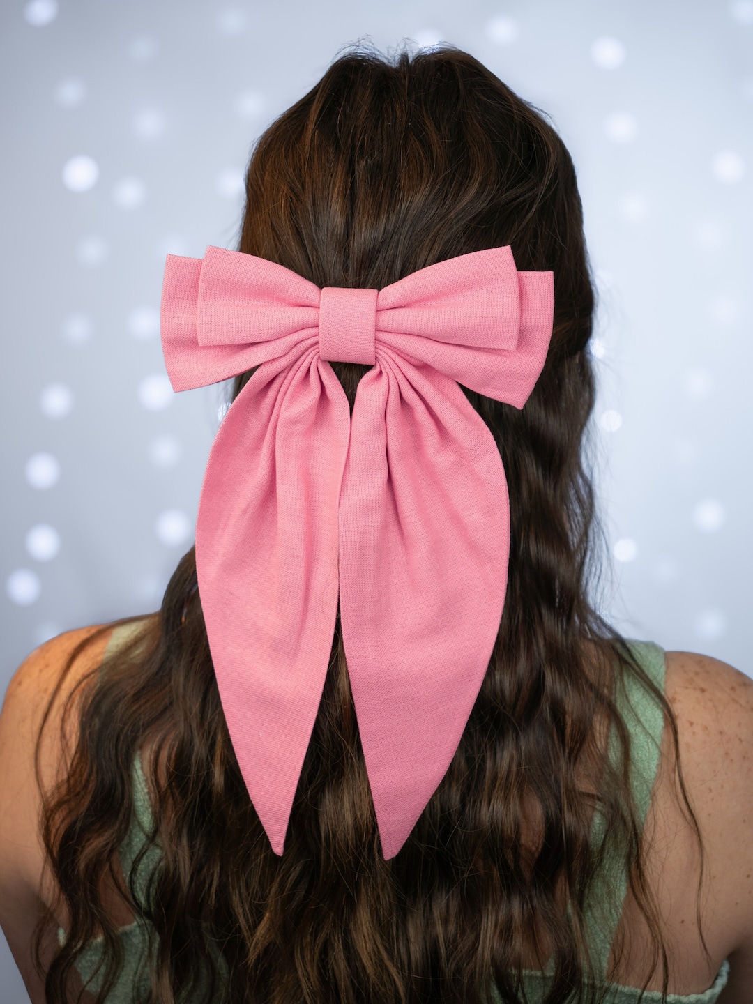 Linen Long Tail Double Layer Sailor Hair Bow With Tails - Etsy