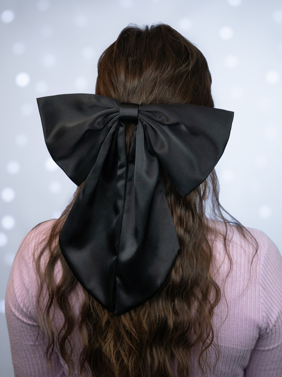 Crepe Satin Silky Oversized Floppy Long Tail Sailor Hair Bow With Tails ...