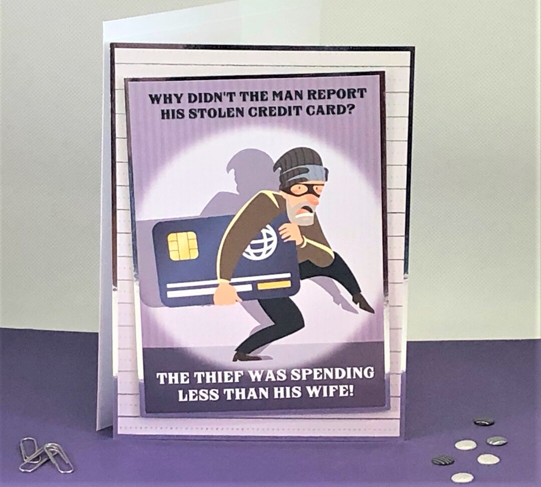 Credit Card Joke Card handmade greetings card with joke, humorous ...