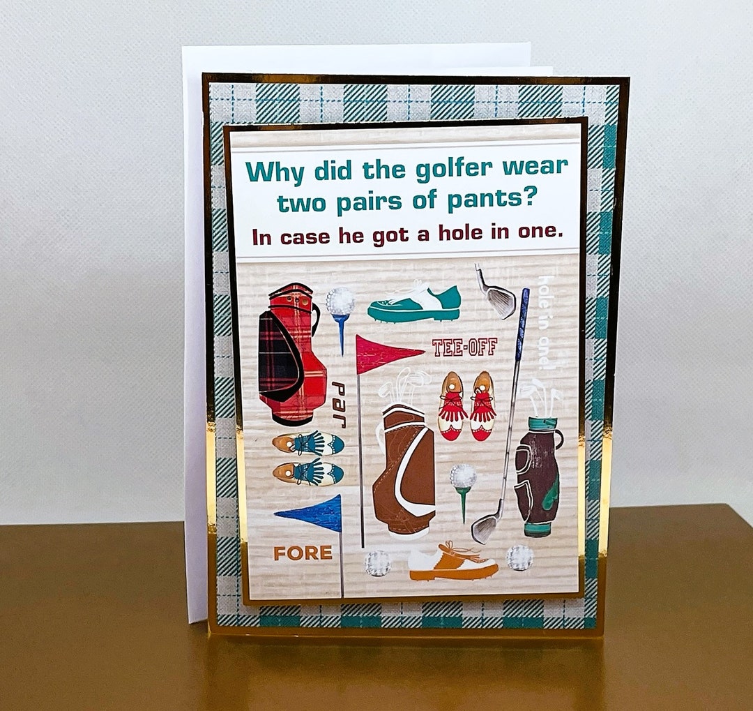 Golf Joke Card - Handmade Greetings Card With Golfing Joke, Funny Card ...