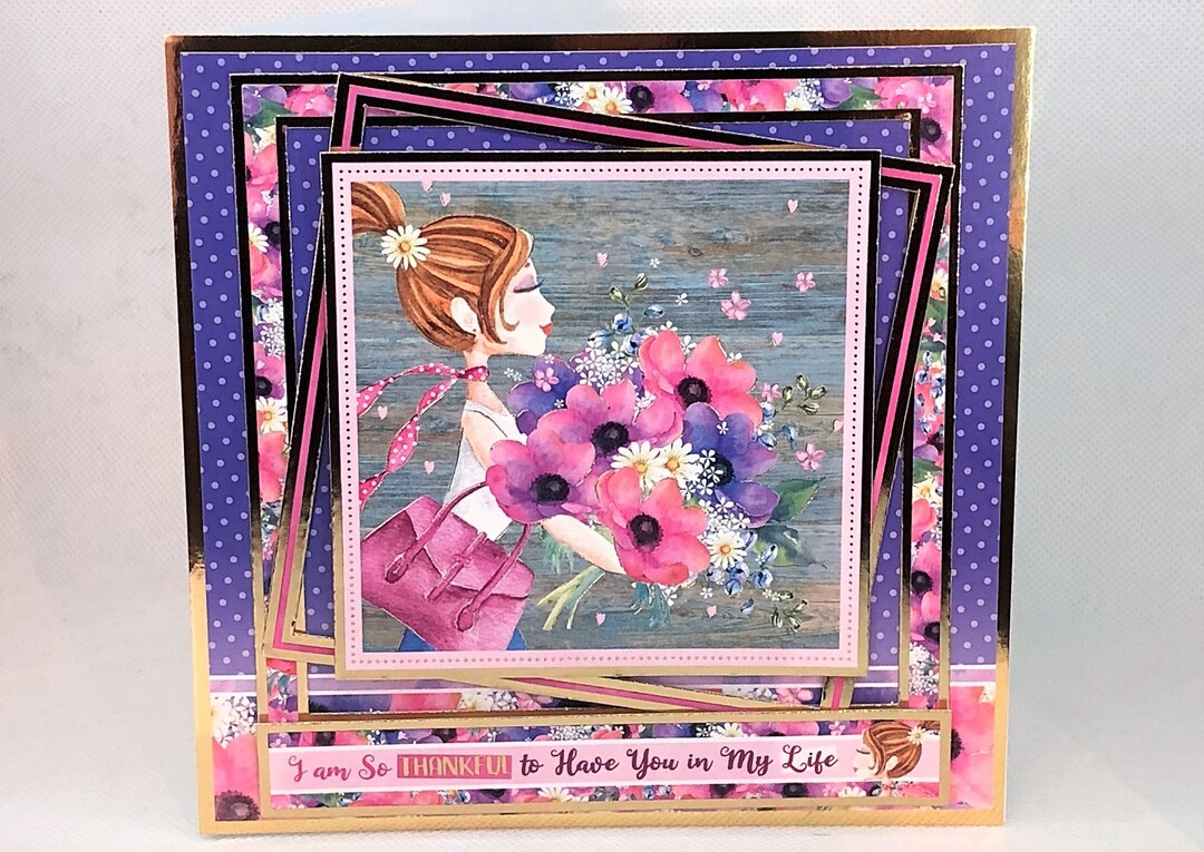 So Thankful - Handmade Card, Greetings Card, Thank You Card, Thankful ...