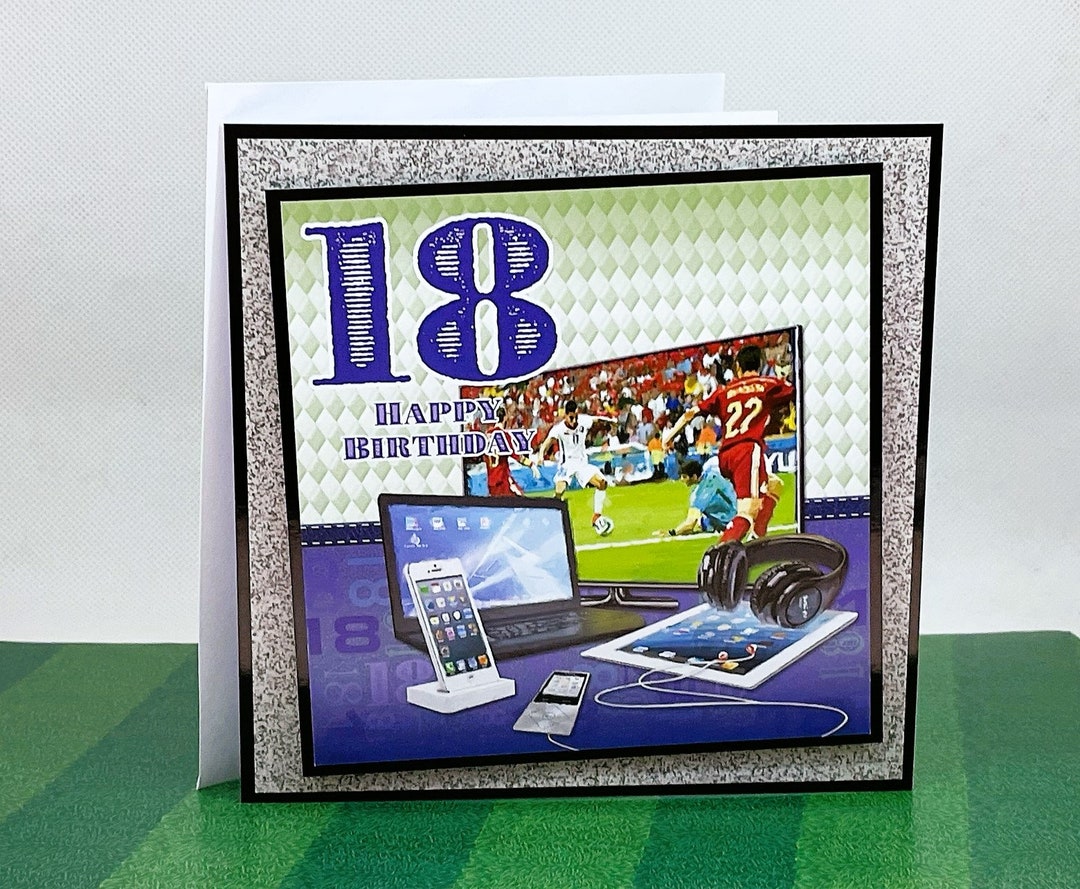 Handmade 18th Birthday Card - Greetings Card for Male 18th Birthday ...