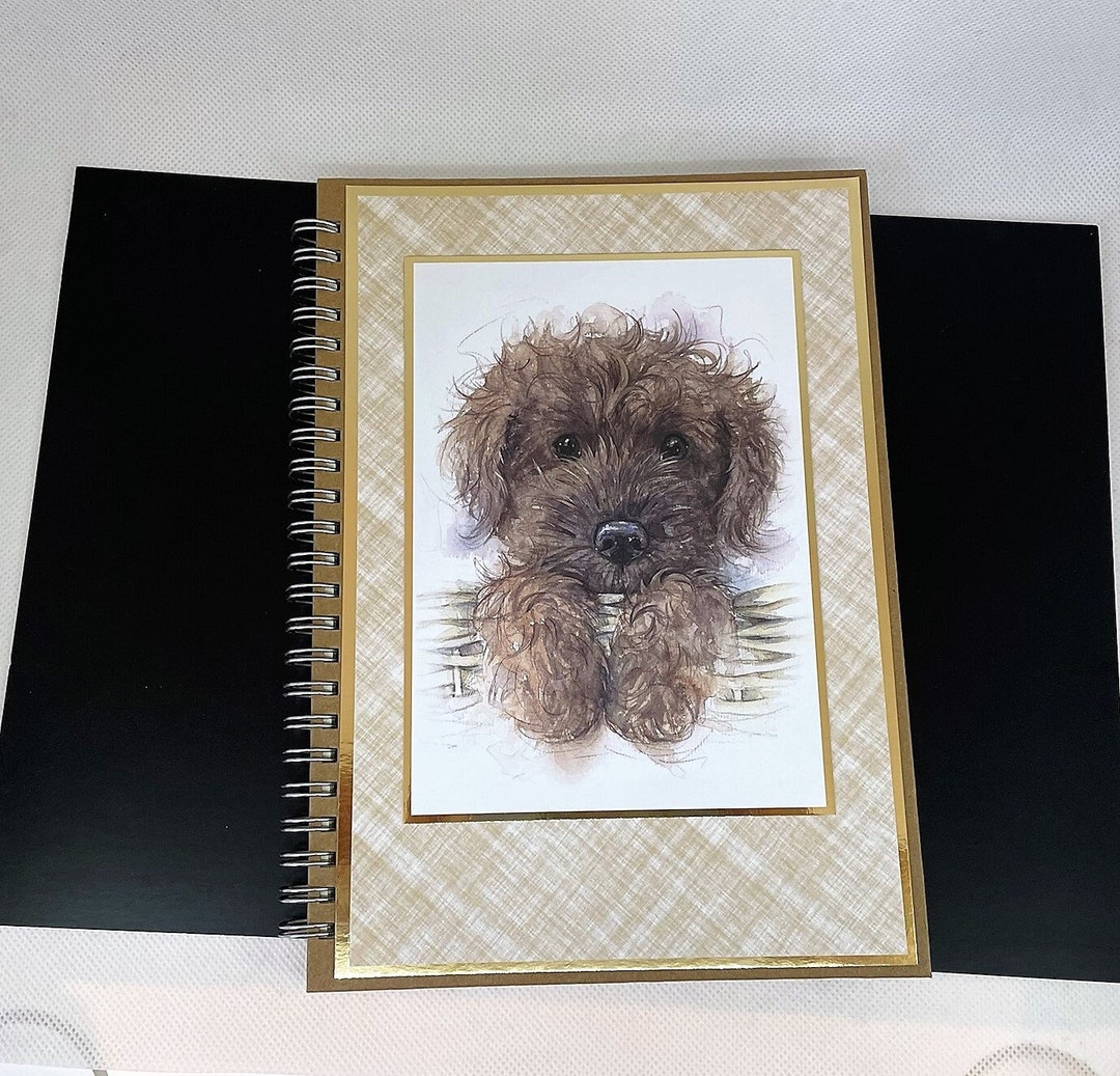 Personalised Labradoodle Notebook - Handmade Front Design. A5, Spiral ...