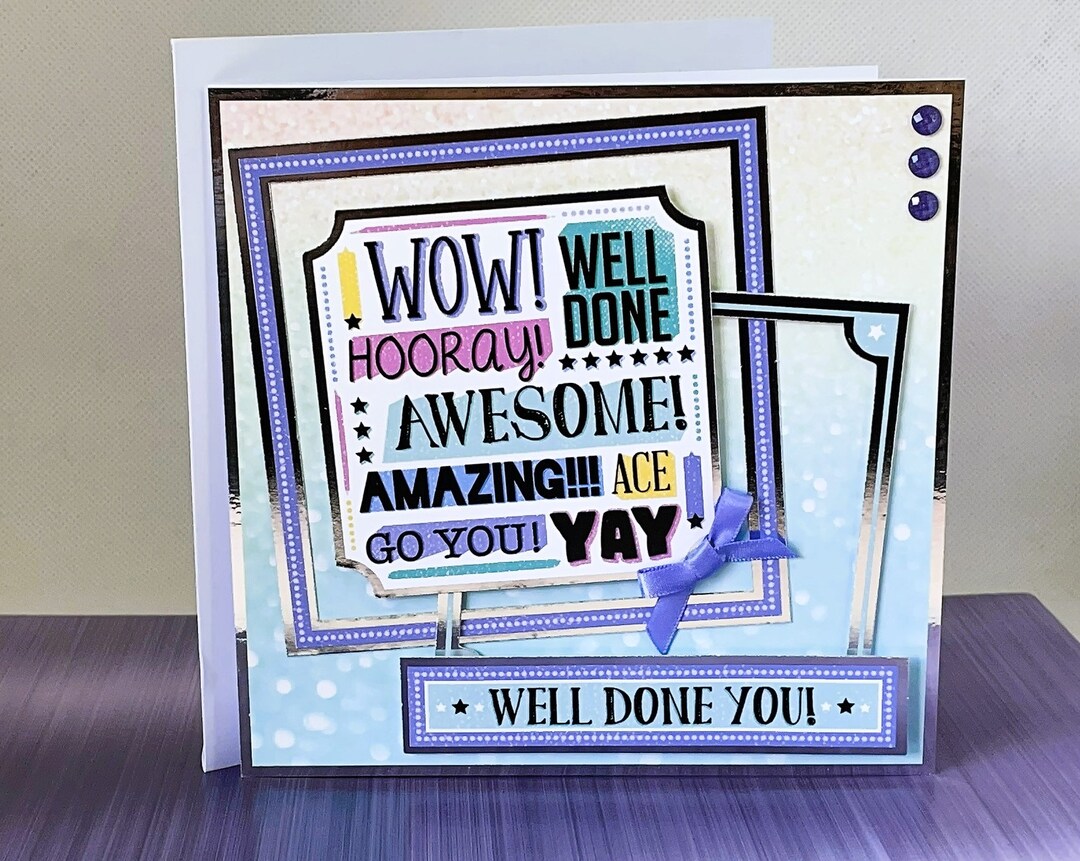Well Done You Handmade Congratulations Card for Female Passing Exams or ...