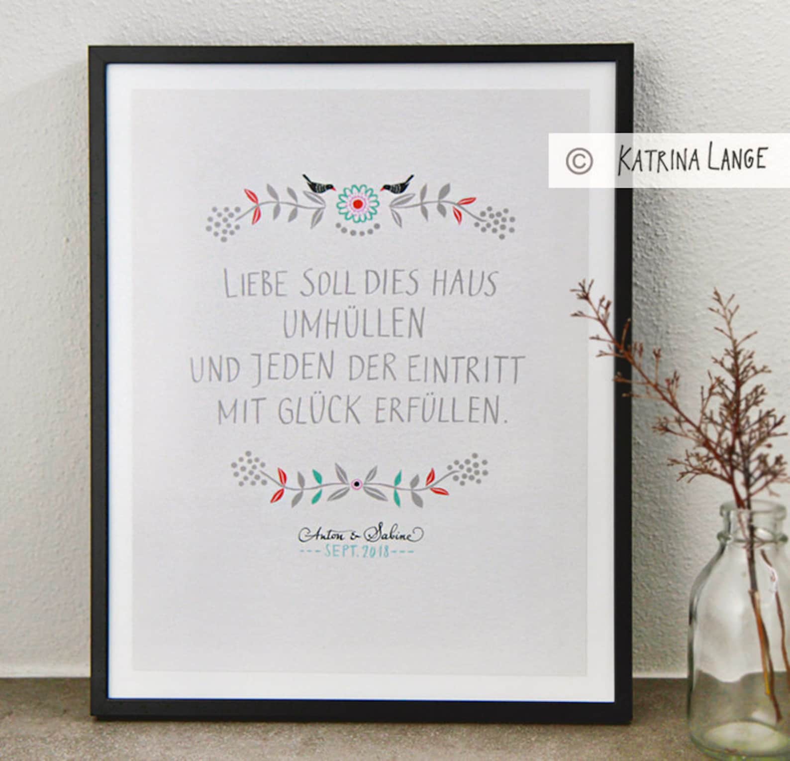 German House Blessing With Calligraphed Names of Your Choice - Etsy