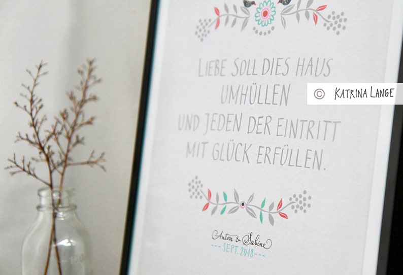 German House Blessing With Calligraphed Names of Your Choice - Etsy