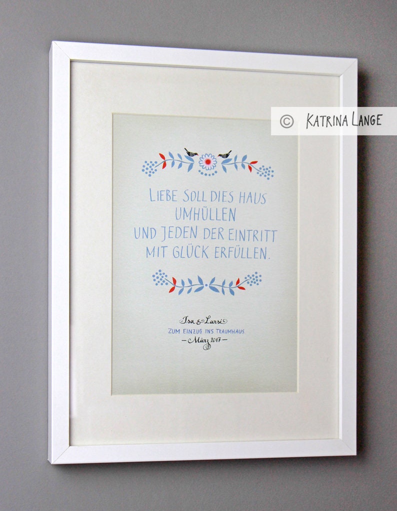 German House Blessing With Calligraphed Names of Your Choice - Etsy