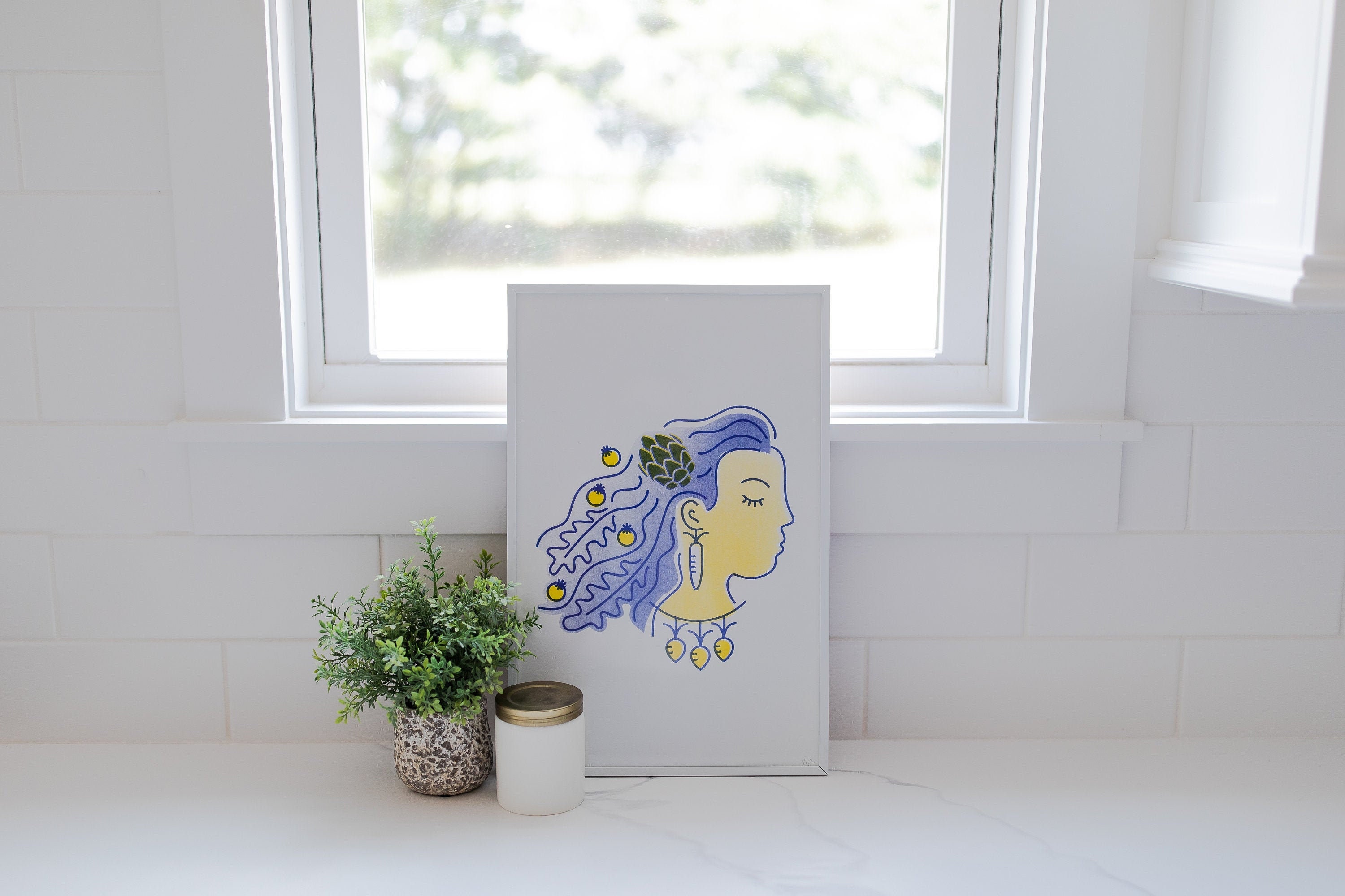 Vegetable Lady 11x17 Risograph Print - Etsy