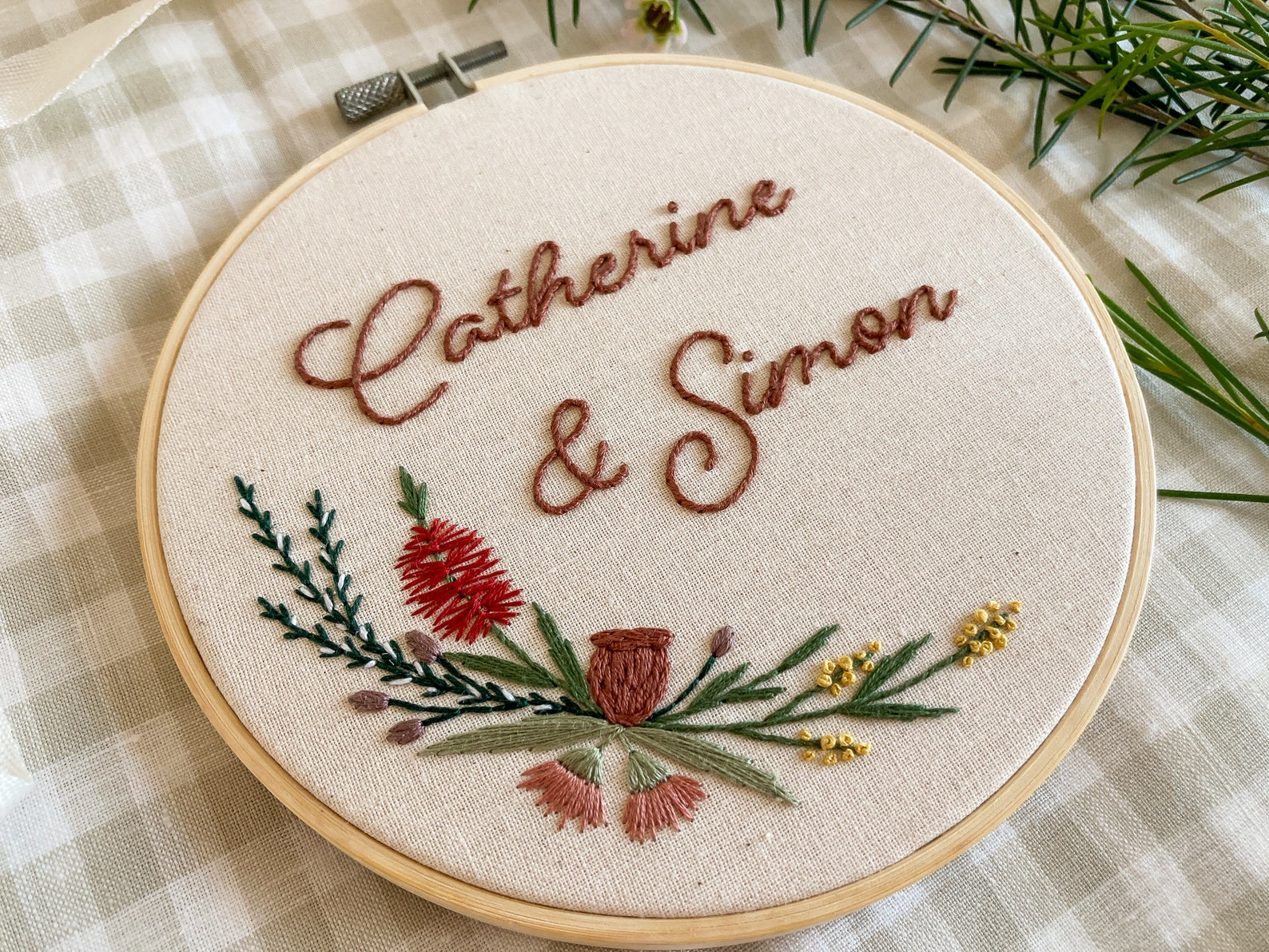 Customised Anniversary or Wedding Embroidery Hoop Pattern With - Etsy
