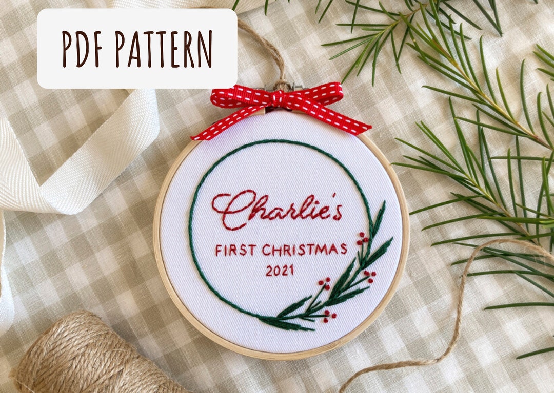 Baby's First Christmas Embroidery Pattern Custom - Etsy