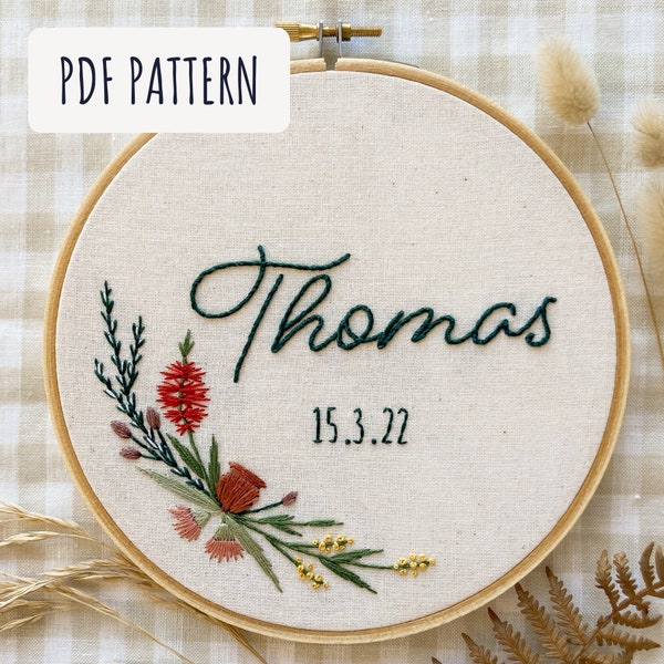 Baby Name Embroidery - Etsy Australia