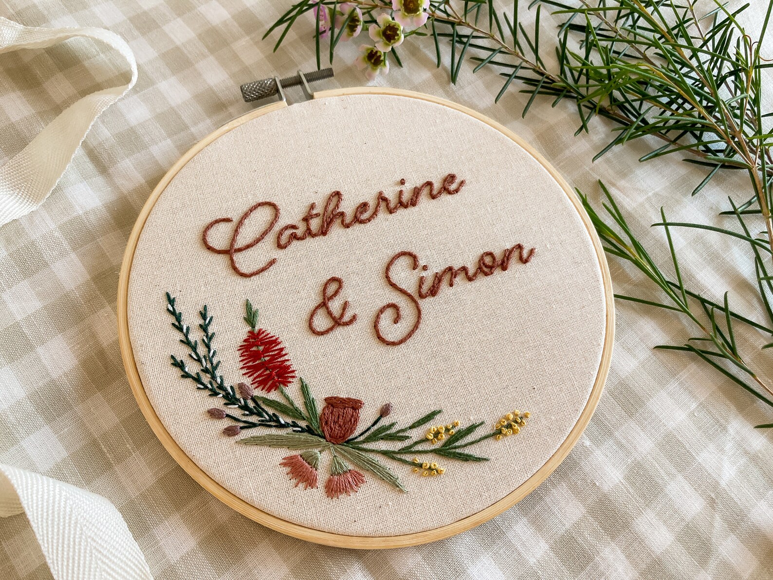 Customised Anniversary or Wedding Embroidery Hoop Pattern With - Etsy