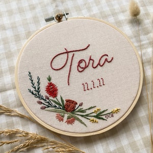 Customised Anniversary or Wedding Embroidery Hoop Pattern With ...