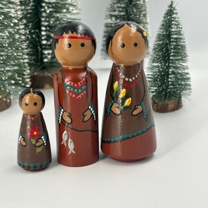 6 Piece Thanksgiving Pilgrim and Native American Doll Set - Etsy