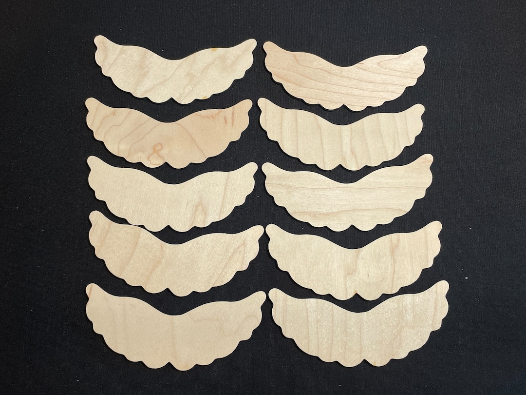 10 Wing Shape Laser Wood Cutouts - Etsy