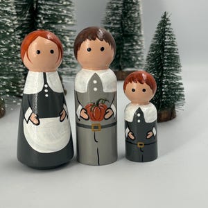 6 Piece Thanksgiving Pilgrim and Native American Doll Set - Etsy