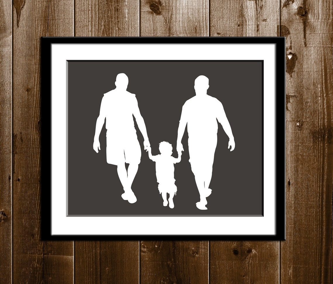 Custom Father's Day Gift 3 Generations Silhouette - Etsy