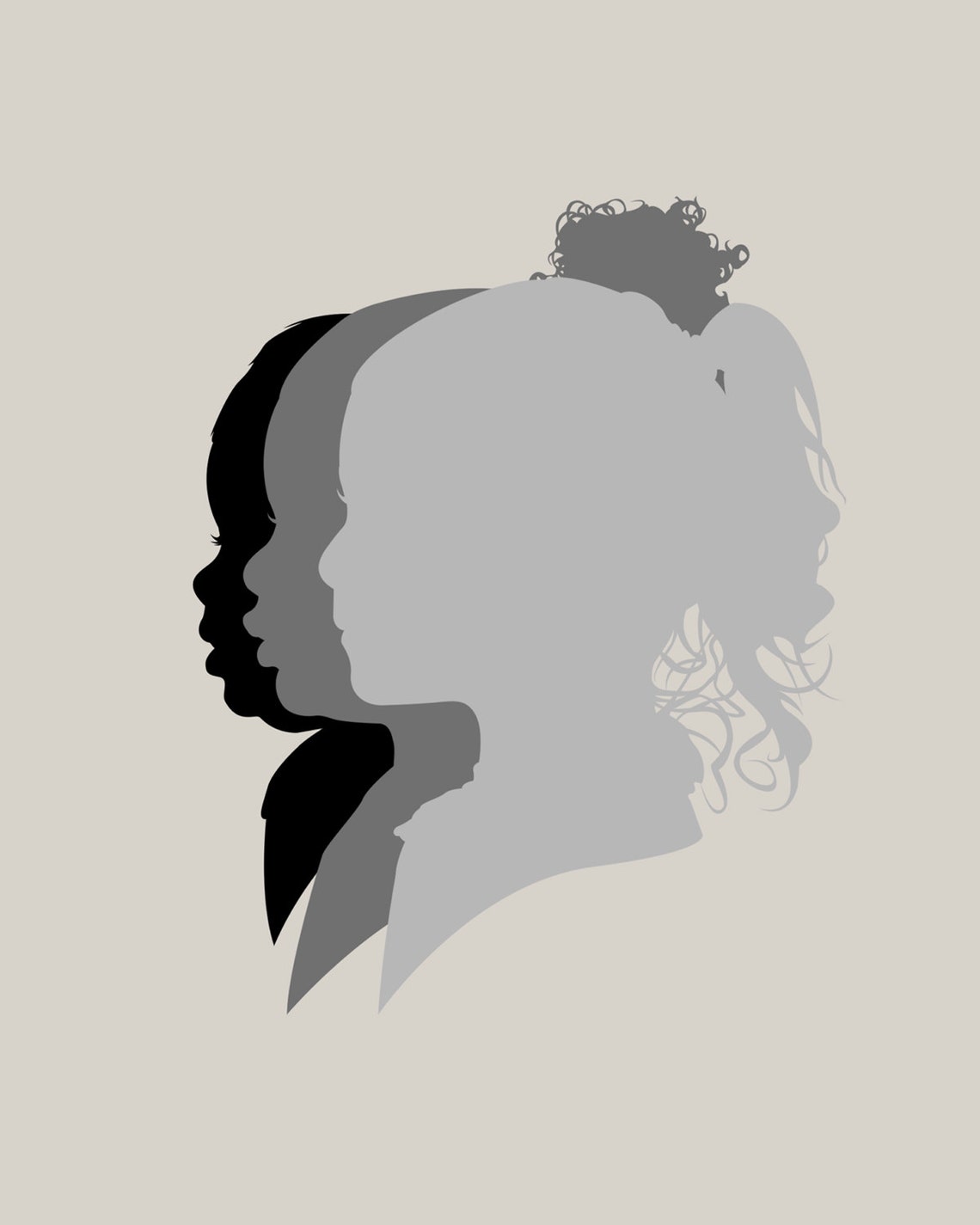 Traditional Layered Profile Silhouettes Stacked Silhouettes - Etsy