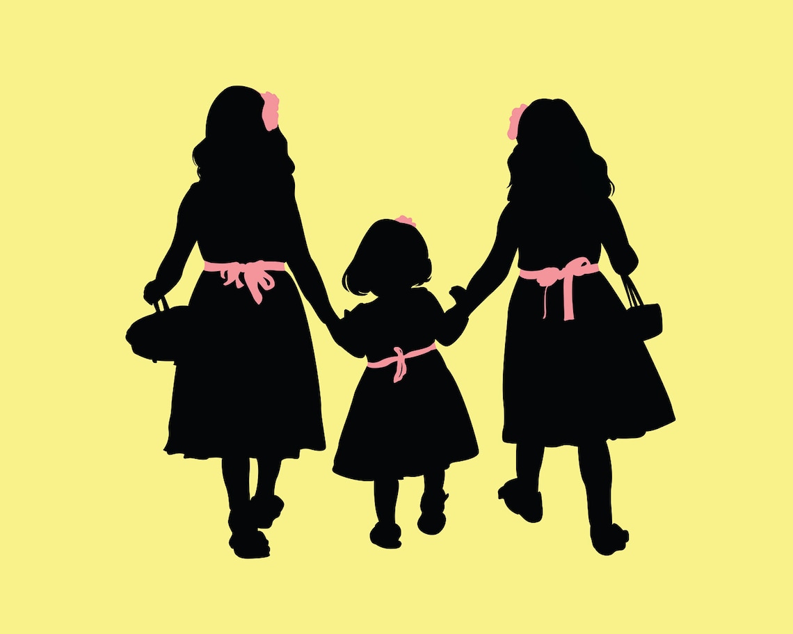 3 Sisters Silhouette Art Valentine's Day Gift 3 | Etsy