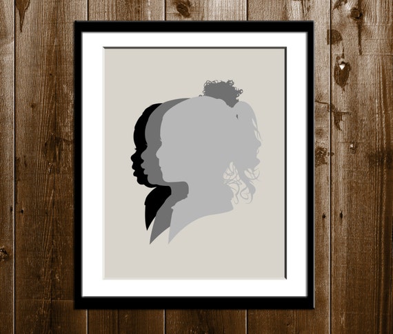 Traditional Layered Profile Silhouettes Stacked Silhouettes | Etsy
