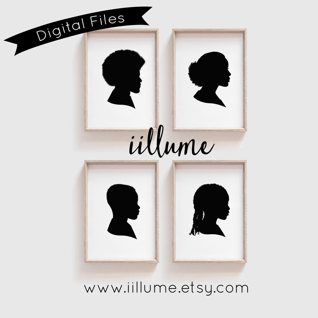 Digital Files Only 4 Traditional Profile Silhouettes, Siblings ...